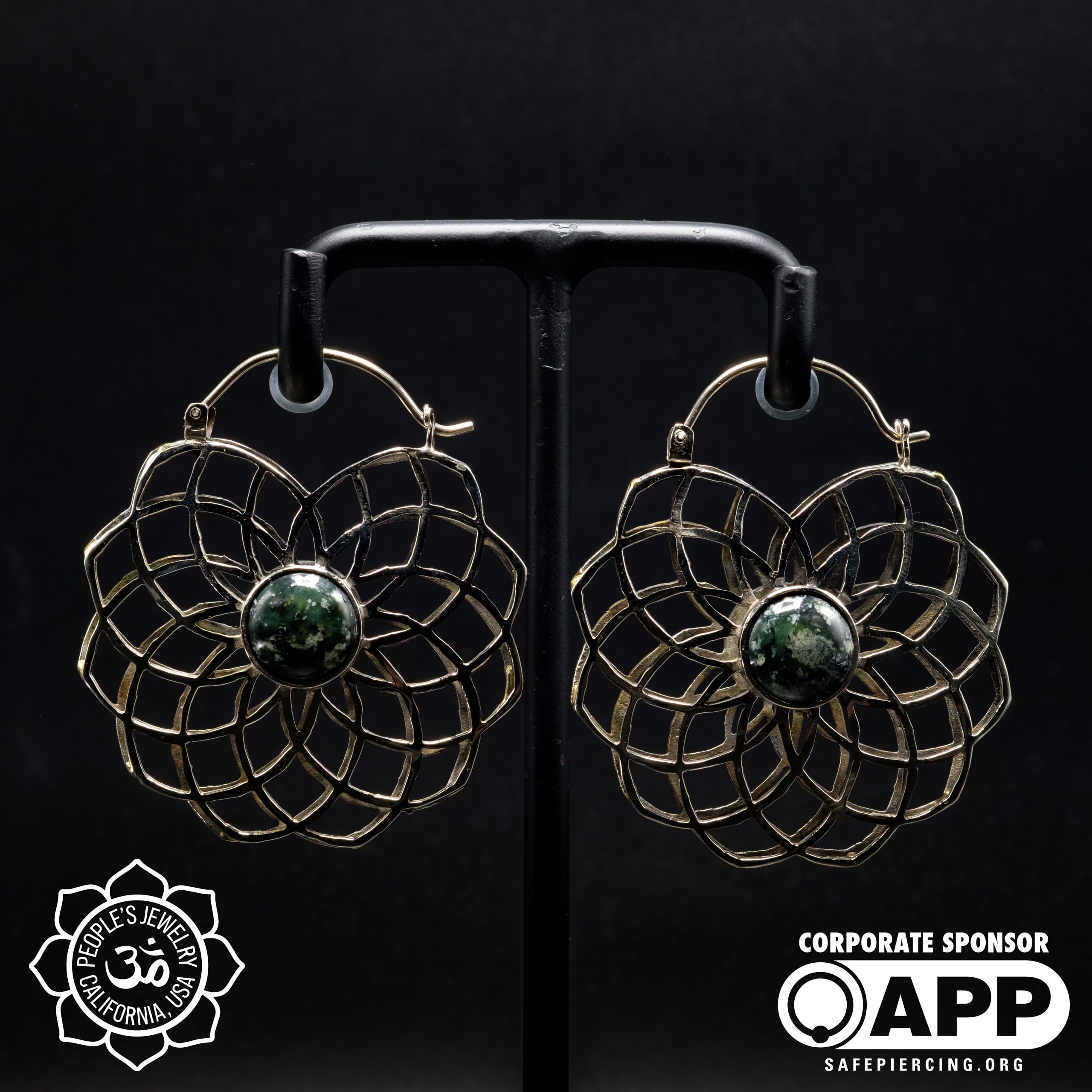 White Brass Ariela Weights - Black Jade – People's Jewelry