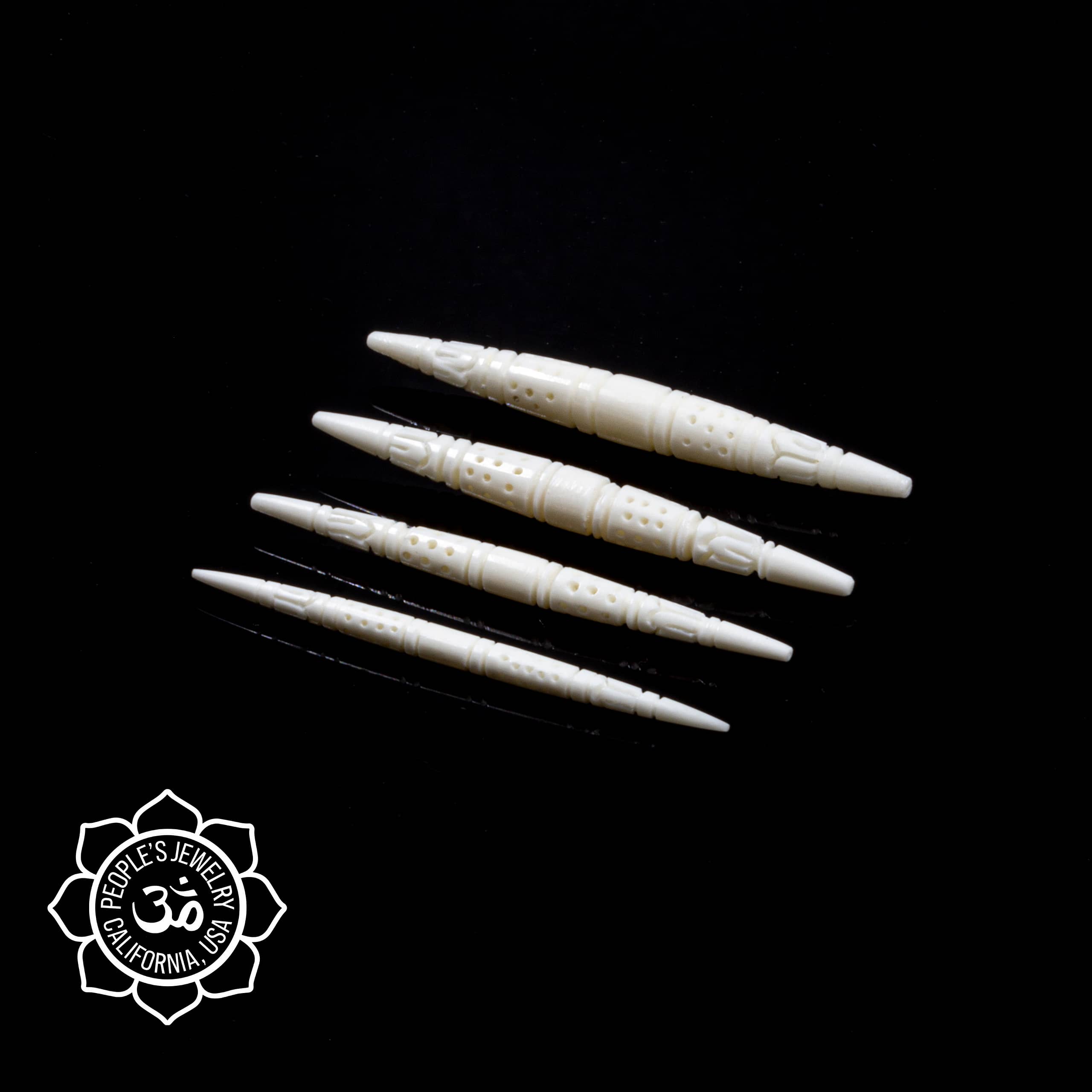 Carved Flower Bone Spike – People's Jewelry